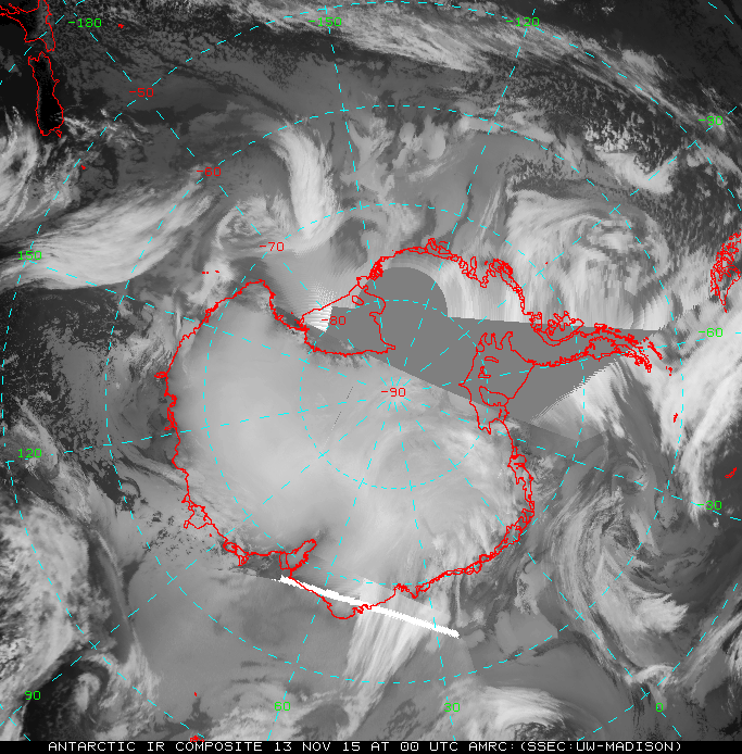 Antarctica Infrared Composite Satellite Photo